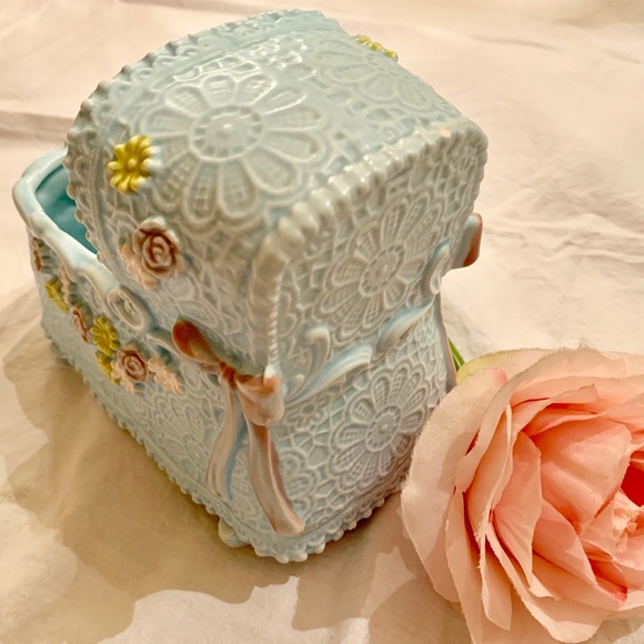 Vintage Napco | Accents | Vintage Napco Japan Baby Cradle Shaped Floral ...